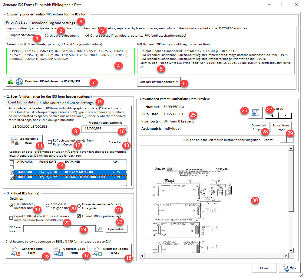 Fill-out IDS forms